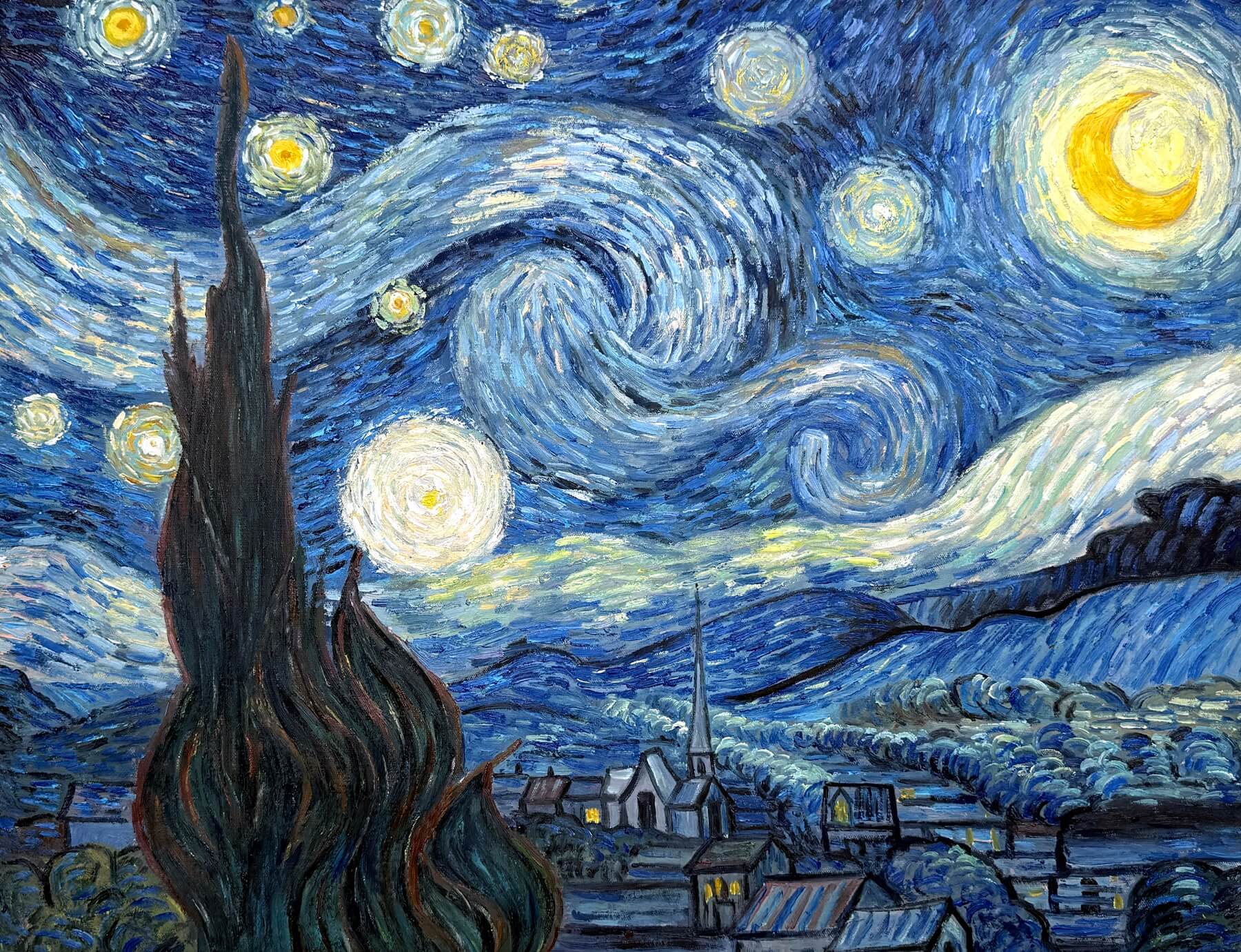 Reproduction de La Nuit étoilée de Vincent Van Gogh – Galerie Mont-Blanc