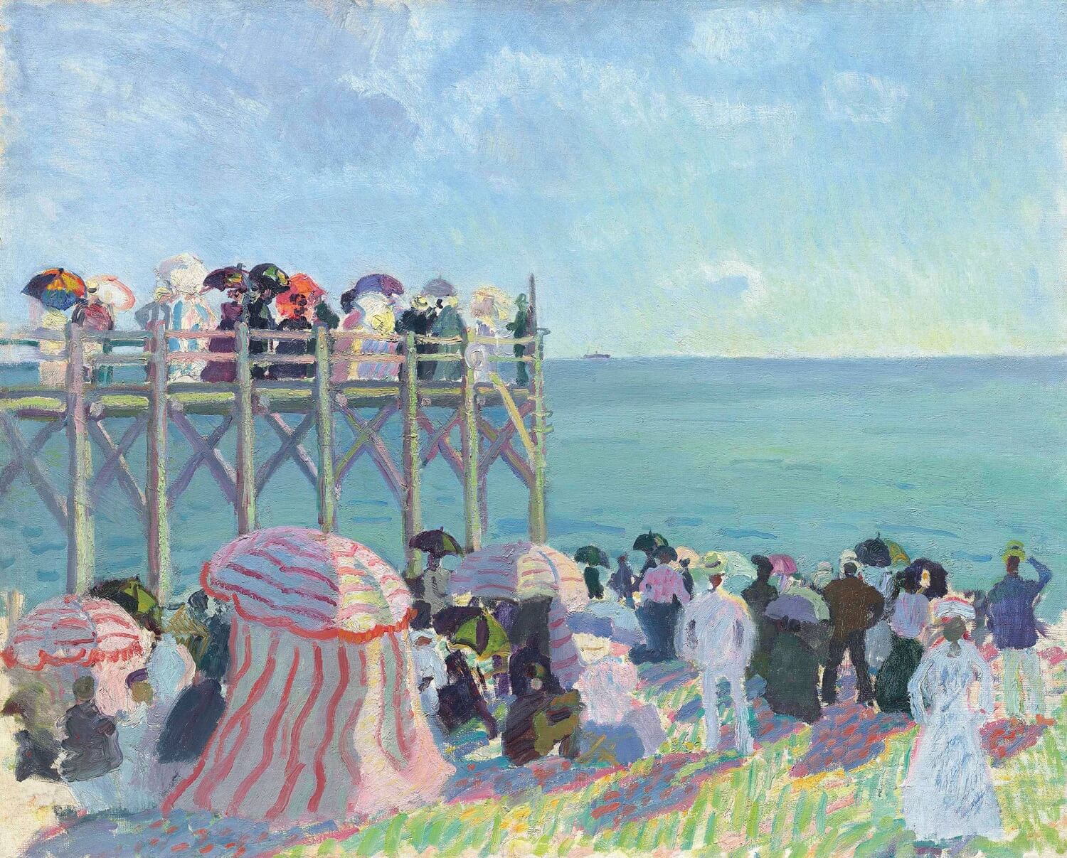Reproduction de La plage et l’estacade de Trouville de Raoul Dufy ...