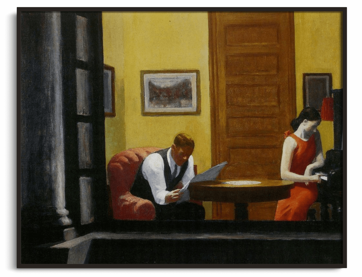 Reproduction de Room in New York de Edward Hopper – Galerie Mont-Blanc